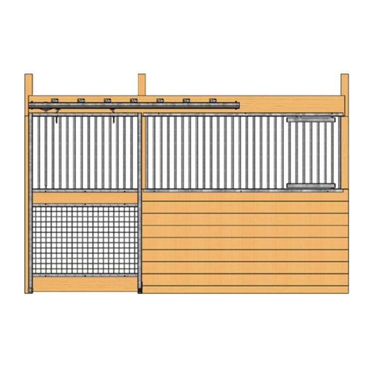 Cambridge Stall Front with Grill Top Mesh Bottom Door & Feed Door