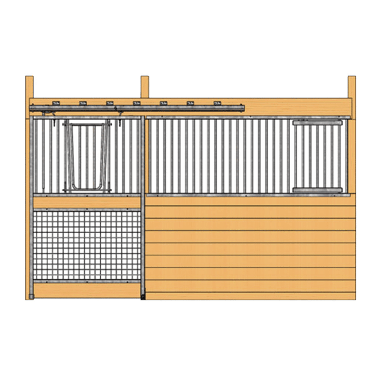 Cambridge Stall Front with Mesh Bottom V-Door & Feed Door