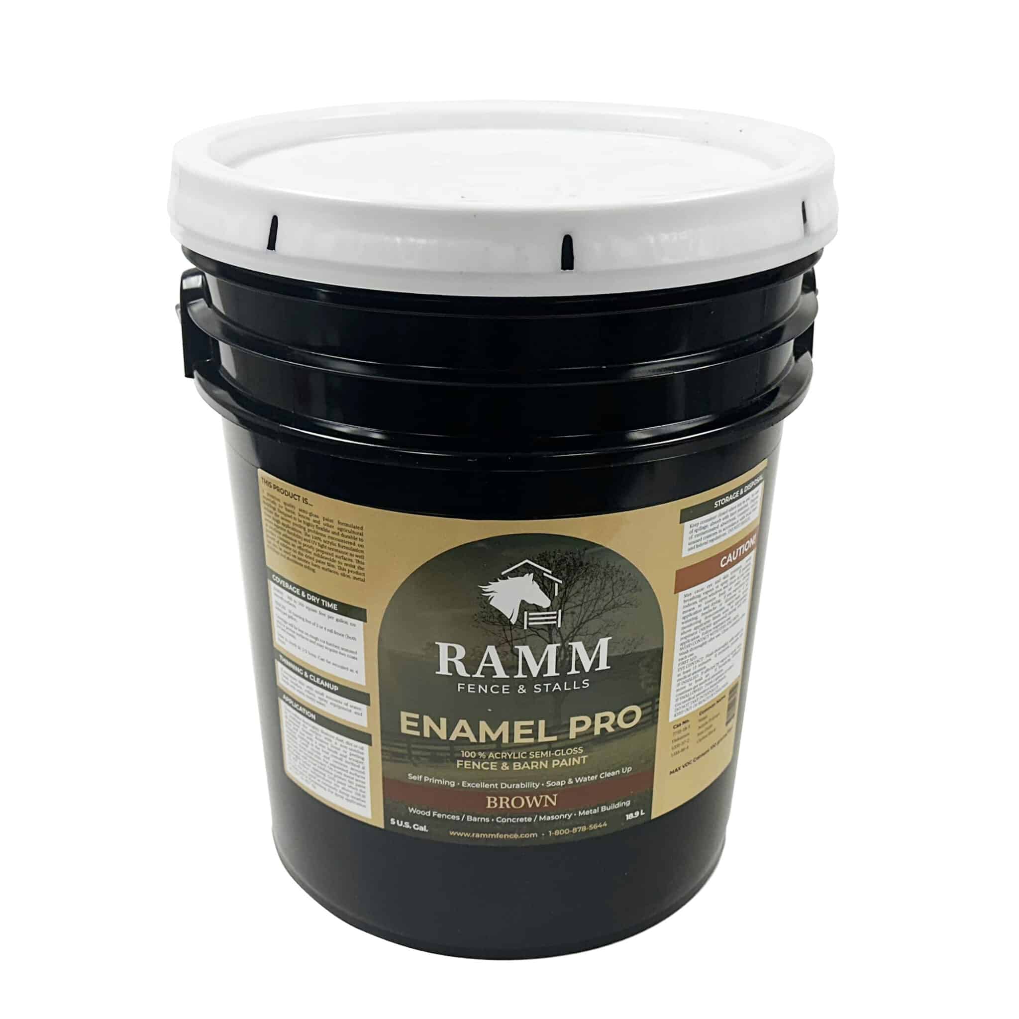 Exterior Barn Paint - Enamel Pro Brown 5 Gallon | RAMM Fence